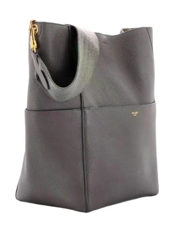 Celine Sangle Seau Bag Calfskin Large Shoulder Bag - Grey