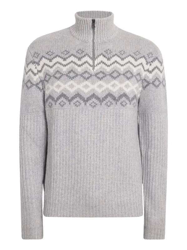 Bogner Cashmere Quarter-zip Ludi Sweater - Grey