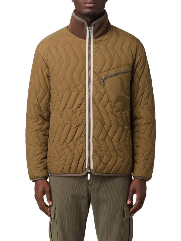 Emporio Armani Reversible Puffer Jacket In Polyester With High Collar - Brown