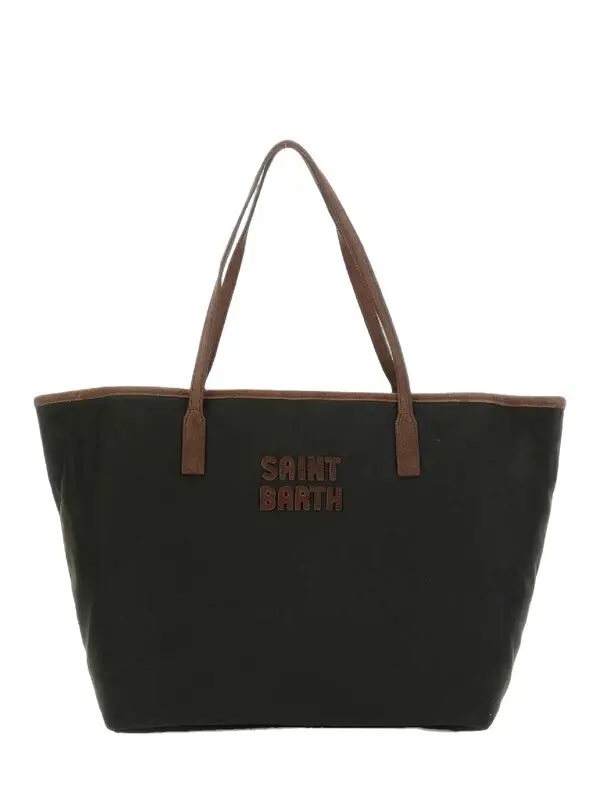 MC2 SAINT BARTH Waxed Canvas Tote Bag With Double Handle And Contrast Logo - Fa01