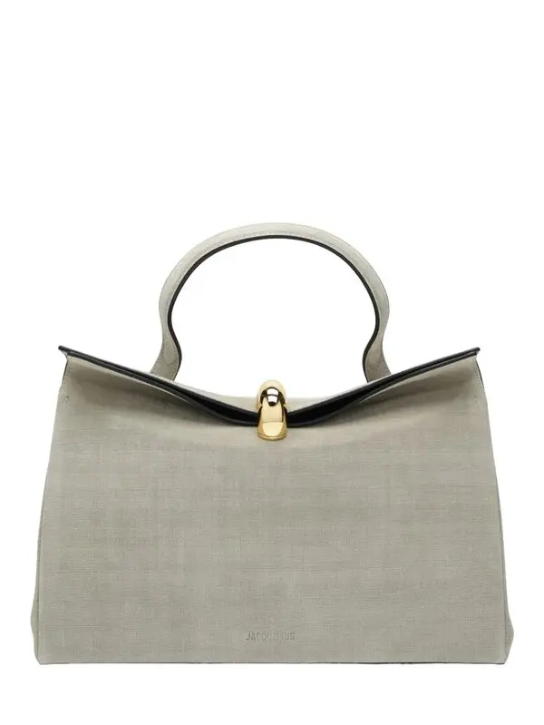 Jacquemus Valérie Embossed Lambskin Handbag With Shoulder Strap - Grey