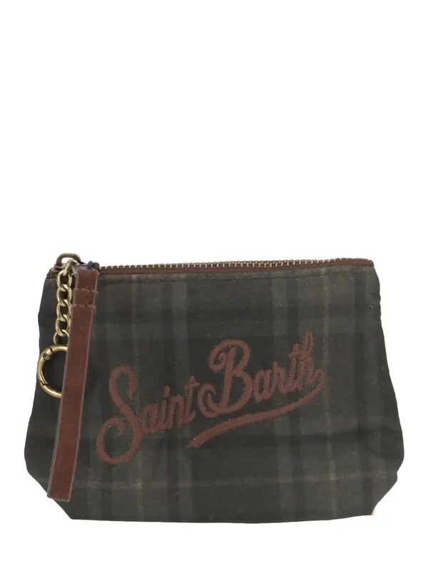 MC2 SAINT BARTH Aline Tartan Waxed Cotton Keychain Pouch - Fa01