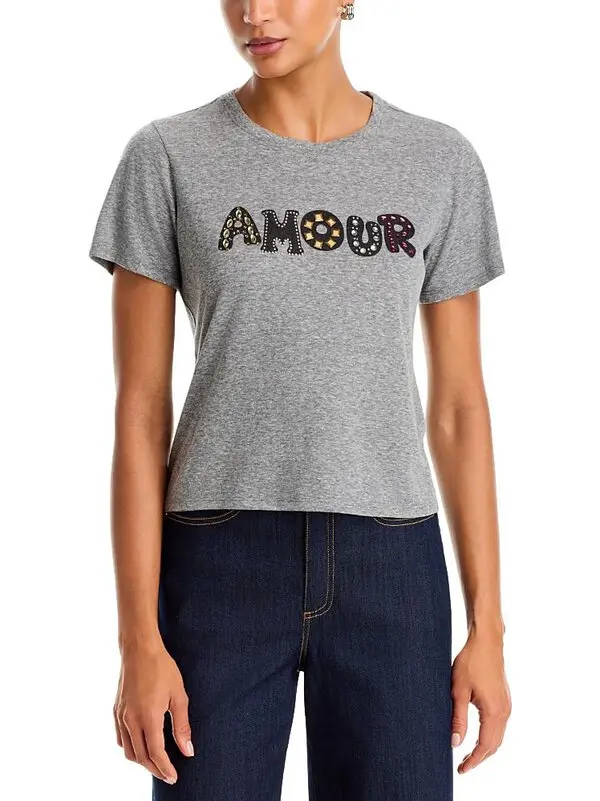 Cinq À Sept Amour Graphic Tee - Heather Grey/multi