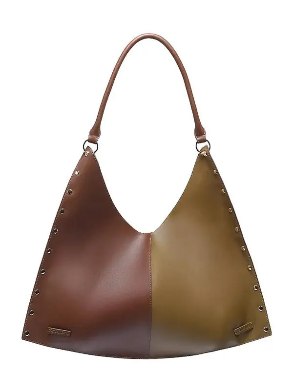 Farm Rio Maxi Leather Scarf Shoulder Bag - Walnut