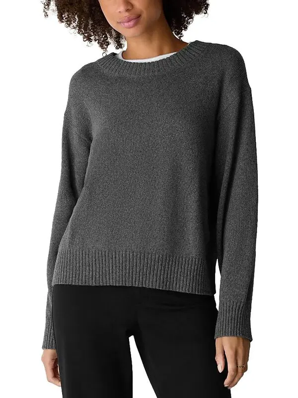 Eileen Fisher Cotton & Cashmere Crewneck Sweater - Ash