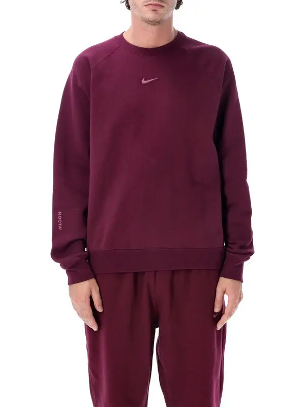 Nike Nocta-style Relaxed Crewneck Sweatshirt With Silicone Swoosh Logo - Viola