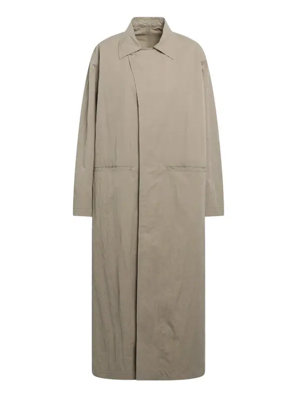 Gucci Oversized Long Trench Coat In Technical Nylon - Grey
