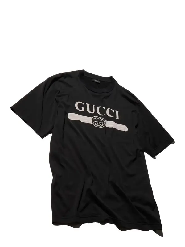 Gucci Interlocking G Web Print Crewneck Crewneck Sweater With Dropped Shoulders - Nero