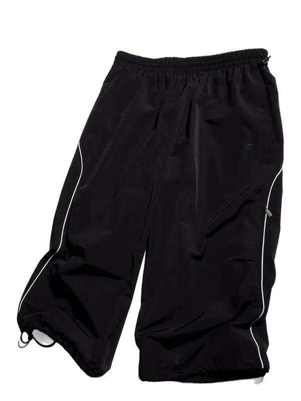 Gucci Interlocking G Embroidered Mini Shorts With Drawstring Hem - Nero