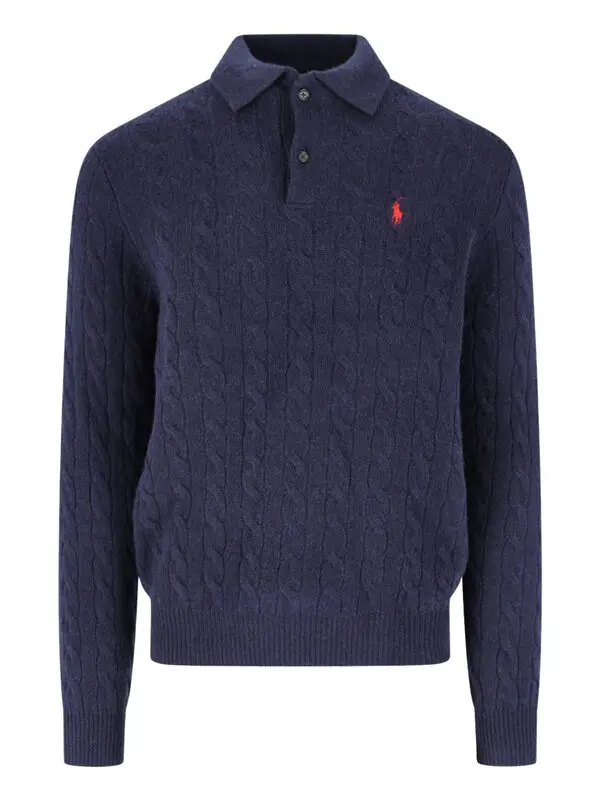 Polo Ralph Lauren Cable-knit Polo Sweater - Blue