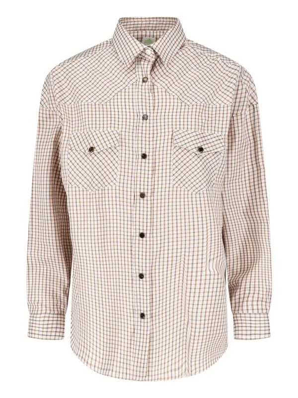 FINAMORE 1925 Plaid Western Shirt - Beige