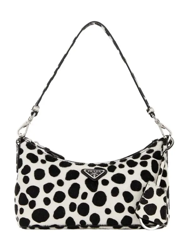 Prada Leather Mini Hair Calfskin Handbag - Printed