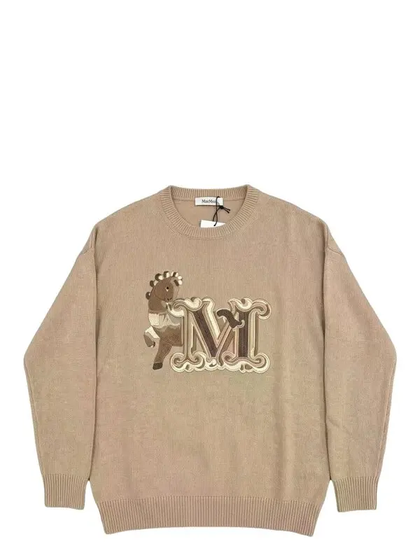Max Mara Logo-embroidered Sweater - Neutrals