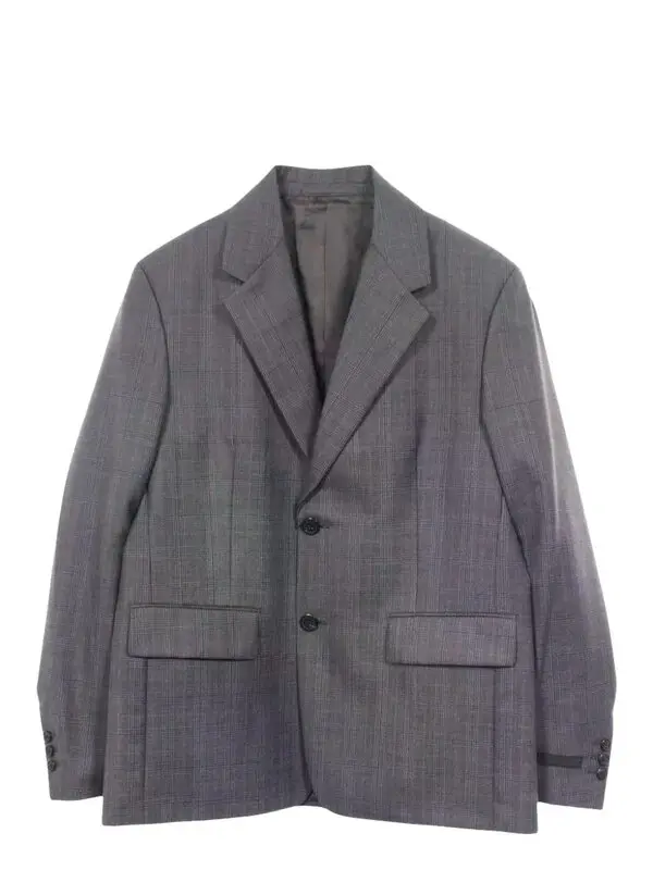 Prada Plaid Tailored Blazer - Grey