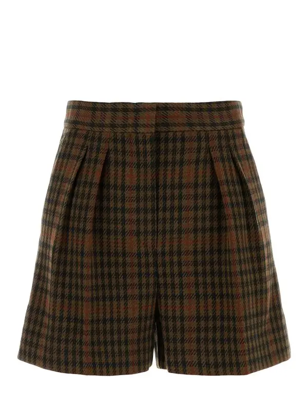 Max Mara Embroidered Wool Blend Parata Shorts - Multicolor