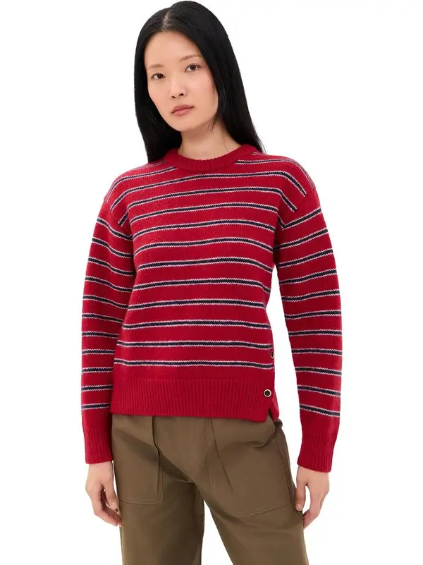 DUNST Striped Chunky Sweater - Red