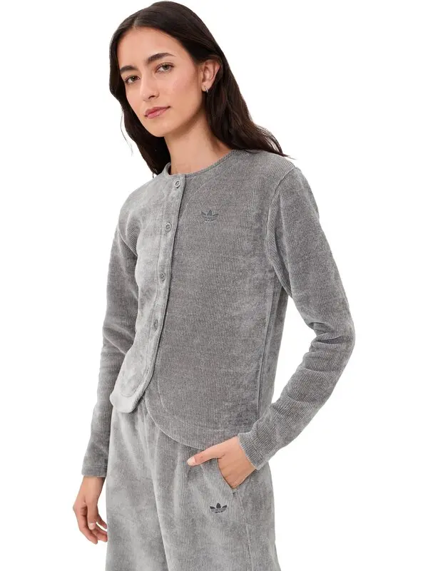 Adidas Chennille Cardigan - Grey Three