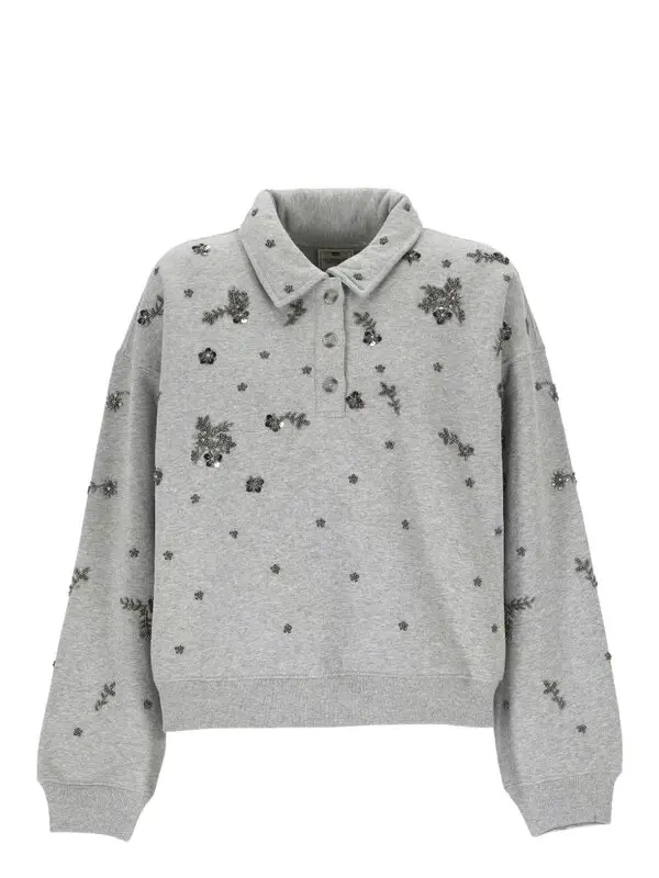 LEVI'S Embellished-floral Sweater - Grey