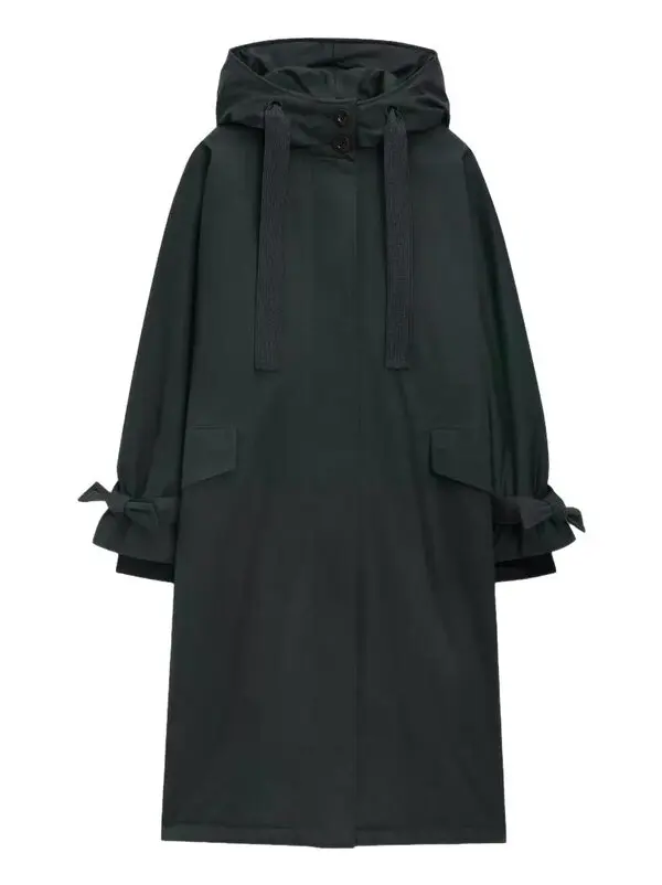 G-LAB Livia Hooded Bow-detail Parka Coat - Blue