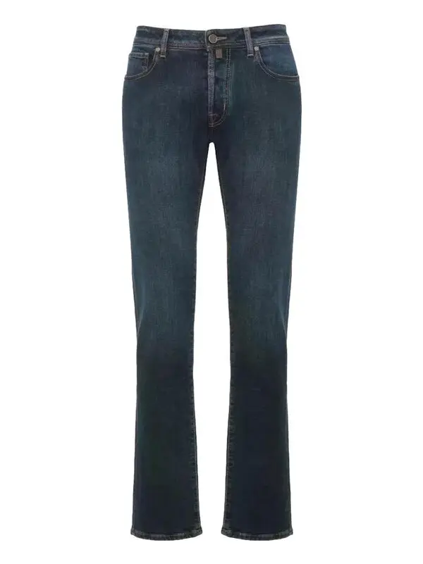 JACOB COHЁN Logo-patch Straight-leg Jeans - Blue