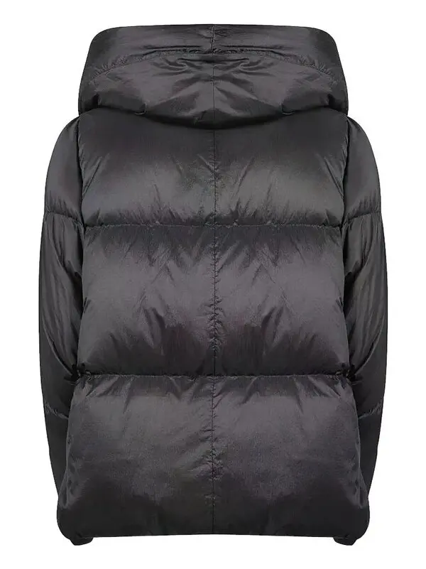 Add Quilted Hooded Jacket - Black