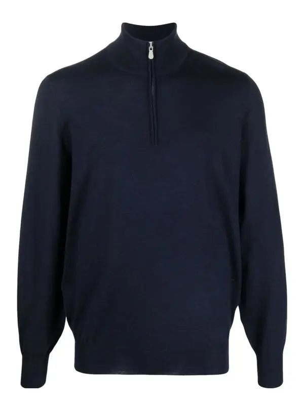 Brunello Cucinelli Half-zip Sweater - Dark Navy