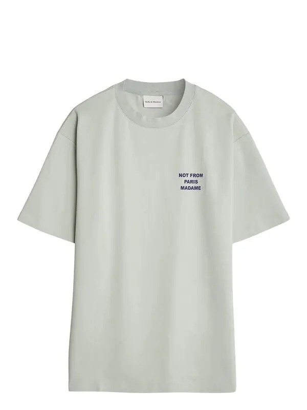 Drole De Monsieur Bold Slogan T-shirt - Sage