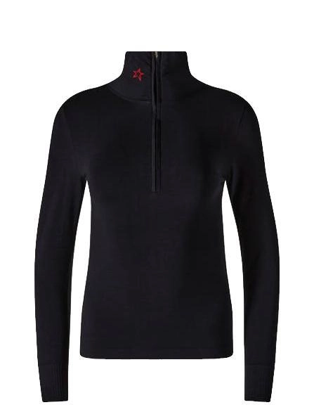Perfect Moment Modal & Cashmere Blend Base Layer Top - Black