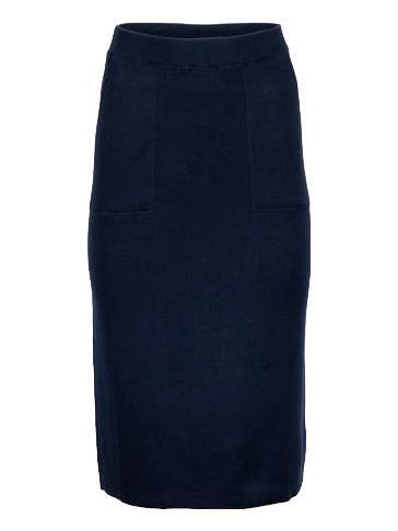 Kinross Cashmere Doubleknit Skirt - Navy