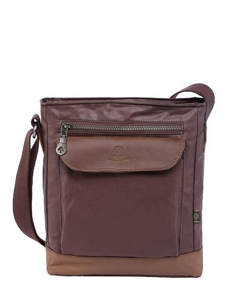 TSD BRAND City Light Coated Canvas Flap Crossbody Bag - Brown