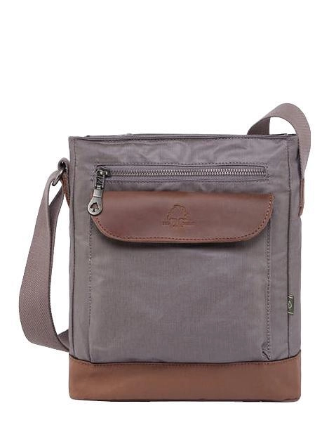 TSD BRAND City Light Coated Canvas Flap Crossbody Bag - Grey