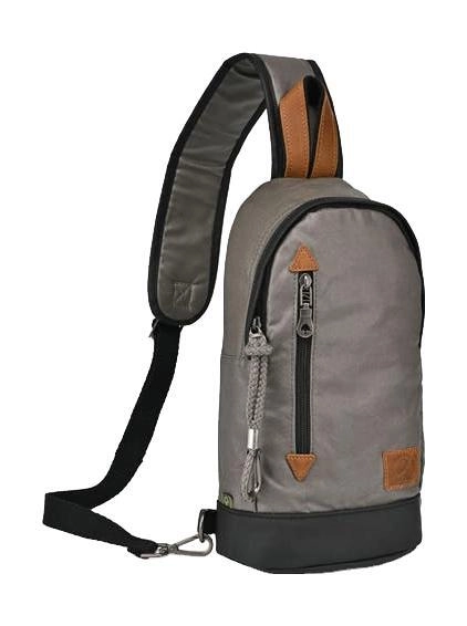 TSD BRAND City Light Coated Canvas Sling Bag - Grey