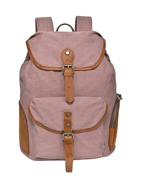 TSD BRAND Milo Canvas Drawstring Laptop Backpack - Brown
