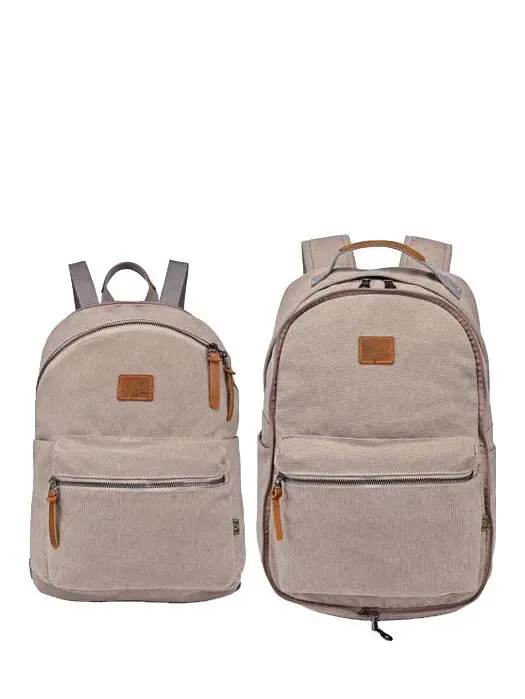 TSD BRAND Trail And Tree Canvas Double Backpack Set - Olive