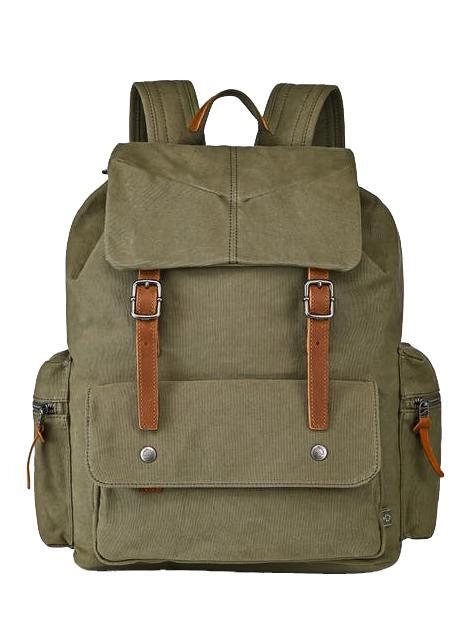 TSD BRAND Coast Ranch Canvas Laptop Backpack - Olive