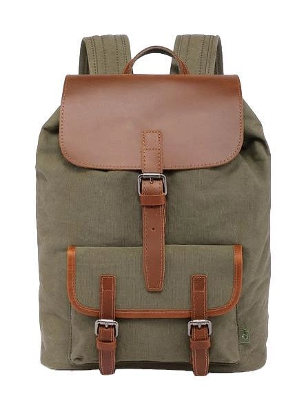 TSD BRAND Bigleaf Canvas Drawstring Backpack - Olive
