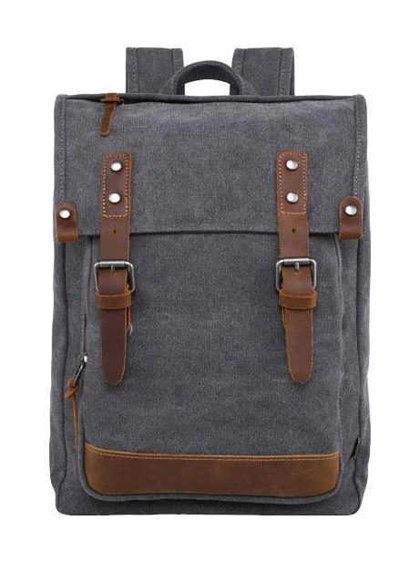 TSD BRAND Discovery Canvas Laptop Backpack - Grey