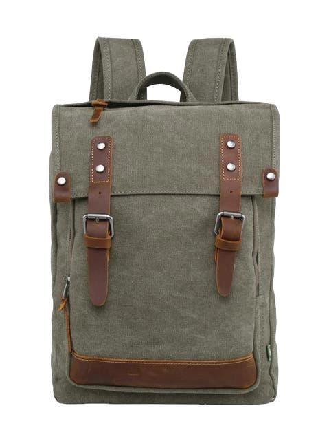TSD BRAND Discovery Canvas Laptop Backpack - Olive