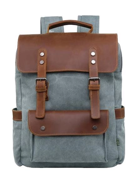 TSD BRAND Valley Hill Canvas Laptop Backpack - Teal