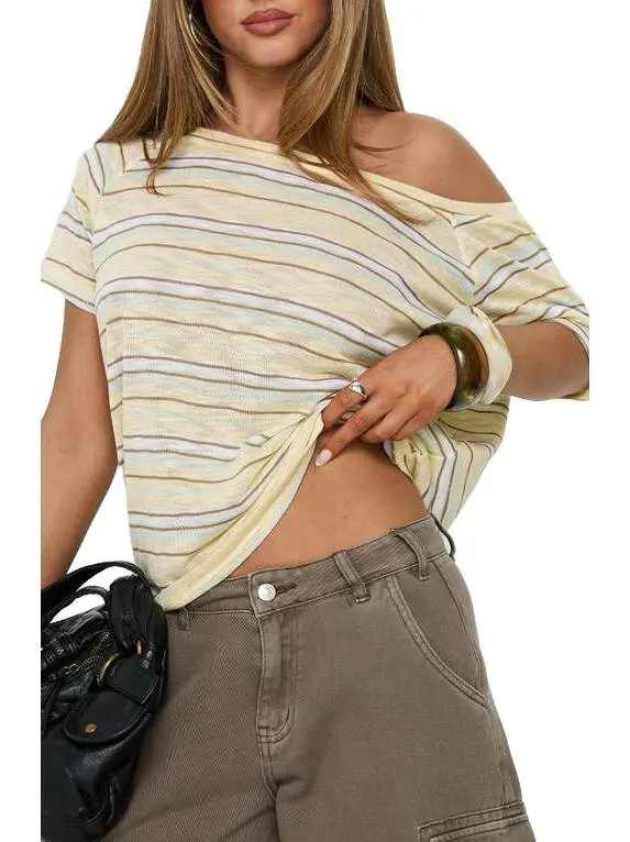 Princess Polly Icon Baby Off The Shoulder Top - Stripe