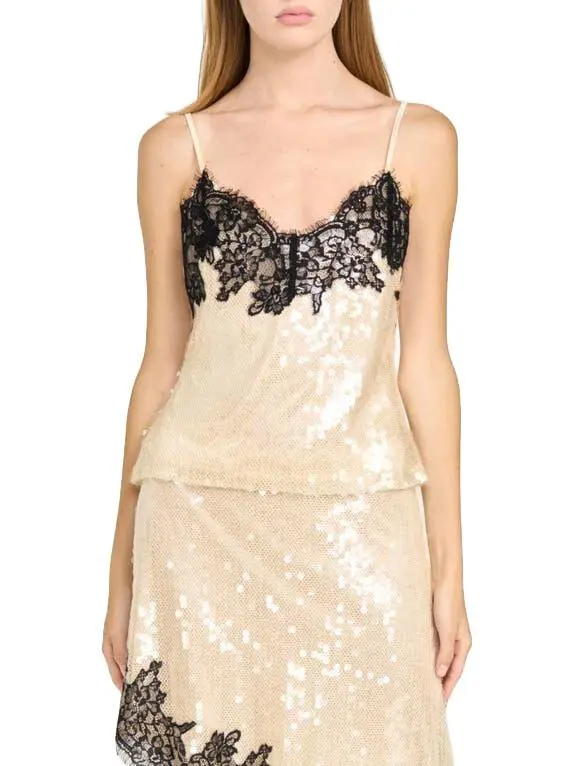 WAYF X Rose Lola Lucia Sequin Camisole - Cream