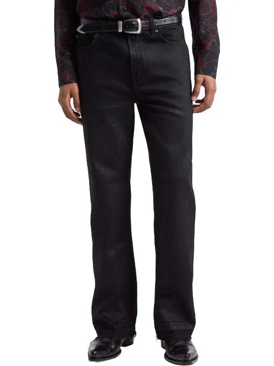MIDNIGHT RODEO Texoma Waxed Denim Straight Leg Jeans - Black