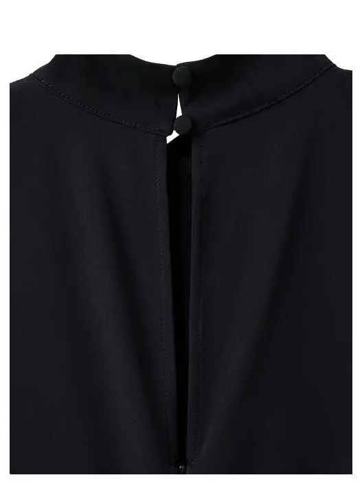 Mango Gathered Mock Neck Midi Dress - Black