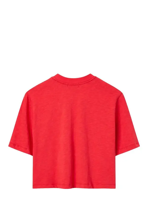 Junk Food Kansas City Chiefs Helmet Graphic Crop T-shirt - Licorice