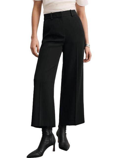 The Fold Clever Crepe Adelaide Cropped Trousers - Black