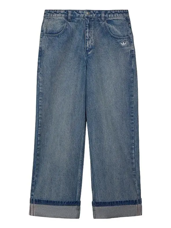 ADIDAS ORIGINALS Originals Straight Leg Jeans - Medium Blue Denim
