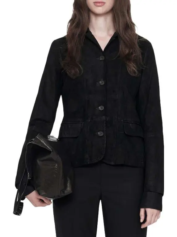 ALLSAINTS Surveya Leather Blazer - Black