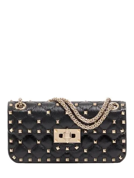 Valentino Garavani Rockstud Spike Small Shoulder Bag In Kidskin - Black