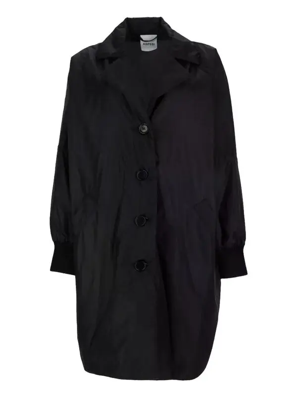 Aspesi Button-fastening Ribbed-cuff Coat - Black