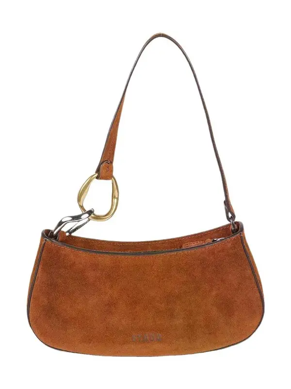 Staud Ollie Suede Chain-link Shoulder Bag - Brown